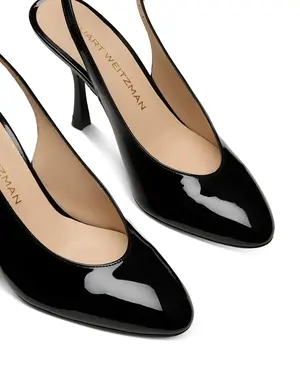 STUART WEITZMAN Madison Patent Leather Slingback Pumps - Black