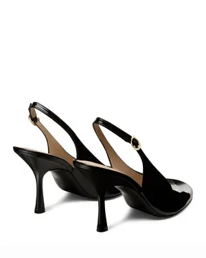 STUART WEITZMAN Madison Patent Leather Slingback Pumps - Black