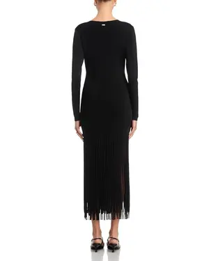 TOCCIN Evelina Long Sleeve V Neck Dress