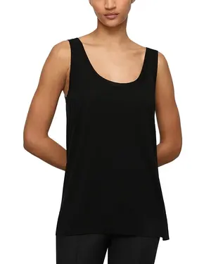 Lafayette 148 New York Scoop Front Sweater Tank - Black