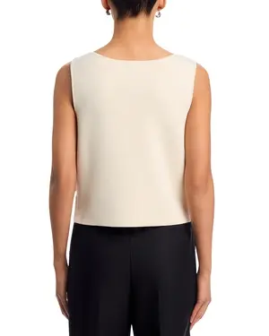 Lafayette 148 New York Button Front Sweater Vest - Ecru