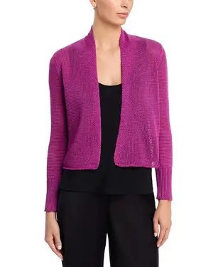 Eileen Fisher Open Front Cropped Cardigan Sweater