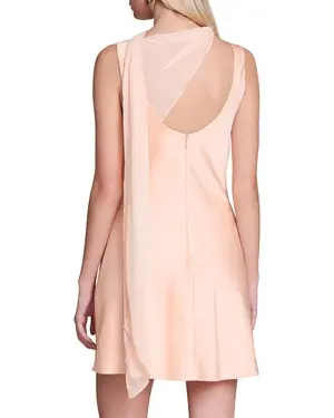 Avec Les Filles Floral Satin Scarf Tie Mini Dress