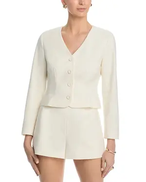French Connection Tailored Cropped Jacket - Porcelain