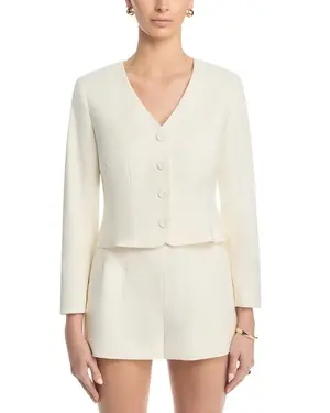 French Connection Tailored Cropped Jacket - Porcelain