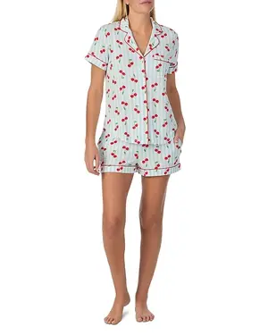 Kate Spade New York Shirt & Shorts Pajama Set Blue Multi