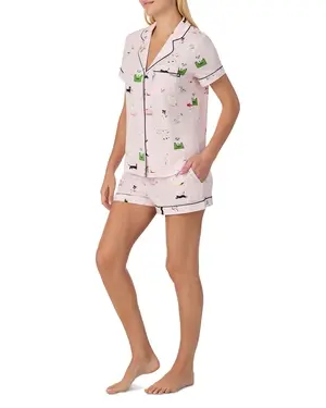 Kate Spade New York Shirt & Shorts Pajama Set - Pink Multi