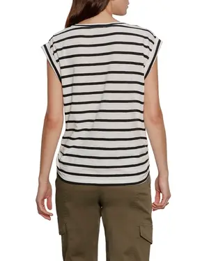 Sanctuary Knotted Muscle Tee - Chalk/ Black