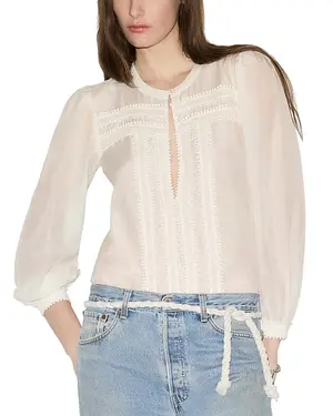 RE/DONE Tate Long Sleeve Blouse - Ivory