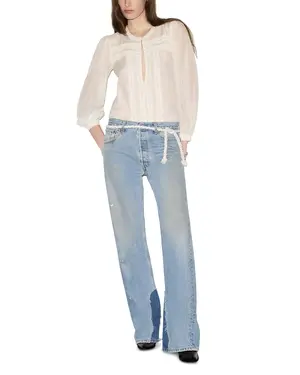 RE/DONE Tate Long Sleeve Blouse - Ivory