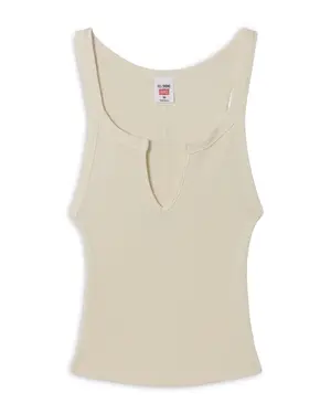 RE/DONE V Cut Ribbed Tank Top