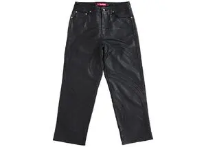Supreme Supreme S Logo Leather Baggy 5-Pocket Jean - Black