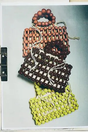 Anthropologie Wood Bead Top-handle Mini Satchel - Citron