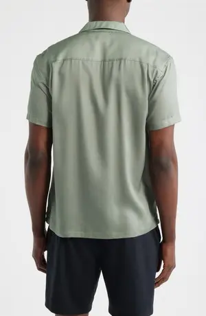 BOARDIES Oasis Palms Print Camp Shirt - Olive