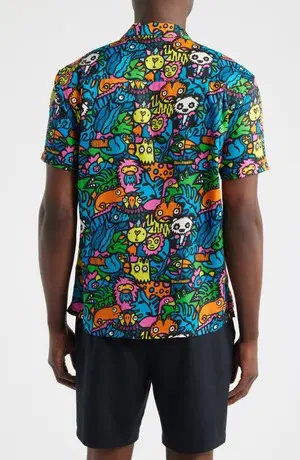 BOARDIES Munday Jungle Print Camp Shirt - Multi