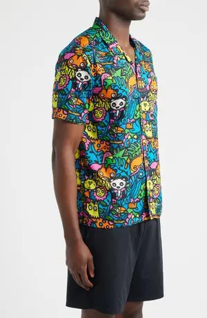 BOARDIES Munday Jungle Print Camp Shirt - Multi