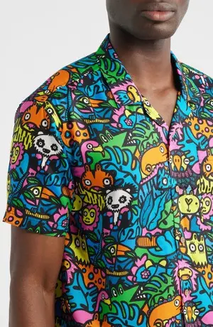 BOARDIES Munday Jungle Print Camp Shirt - Multi