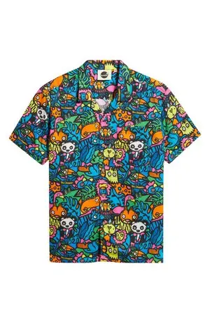 BOARDIES Munday Jungle Print Camp Shirt - Multi