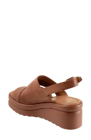 Eos Platform Wedge Slingback Sandals - Brandy