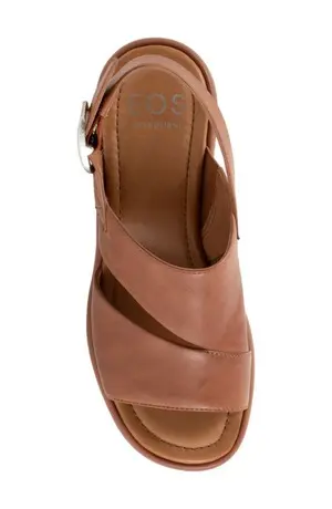 Eos Platform Wedge Slingback Sandals - Brandy