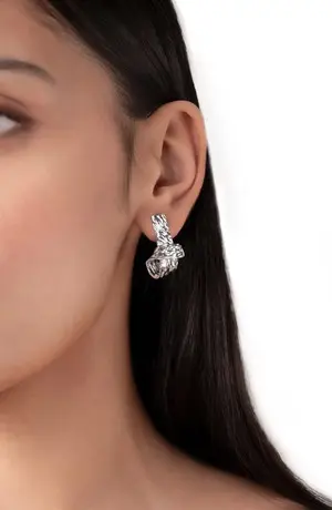 NAVEDA Jiya Mini Knot Earrings - Silver