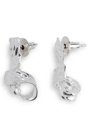 NAVEDA Jiya Mini Knot Earrings - Silver