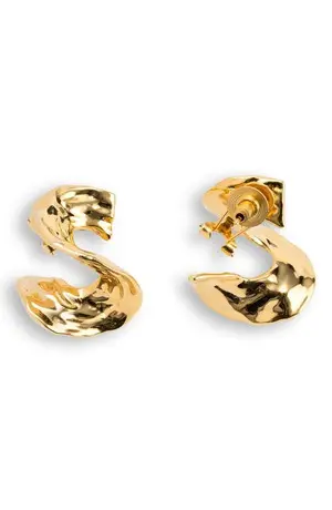 NAVEDA Mira Hammered Drop Earrings - Gold