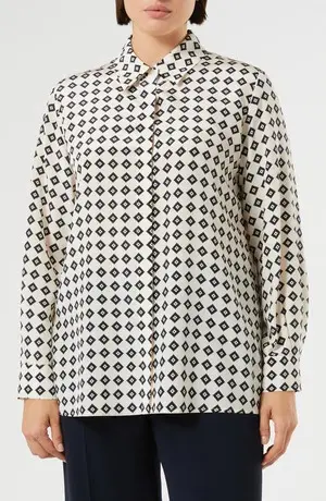 Marina Rinaldi Lusso Silk Button-up Shirt