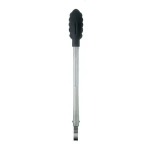CUISIPRO 12 Inch Silicone Locking Tongs - Black