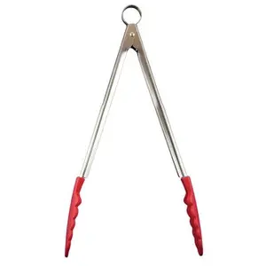 CUISIPRO 12 Inch Silicone Locking Tongs - Red