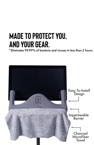 LUTAVA Antimicrobial Peloton Handle Cover - Black/charcoal