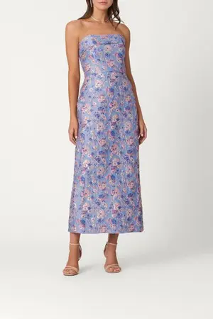 Shoshanna Jacquard Ankle-length Callie Dress - Lilac Multi