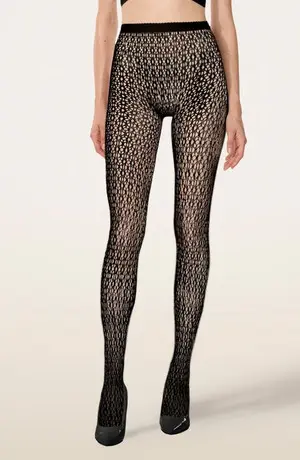 Wolford Daisy Net Tights - Black