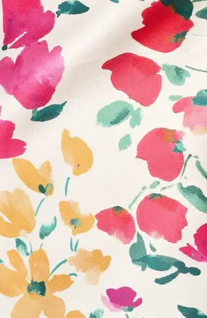 Adrianna Papell Floral Print Belted Mikado Dress