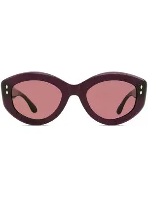 Isabel Marant Printed Oval-frame Sunglasses - Red
