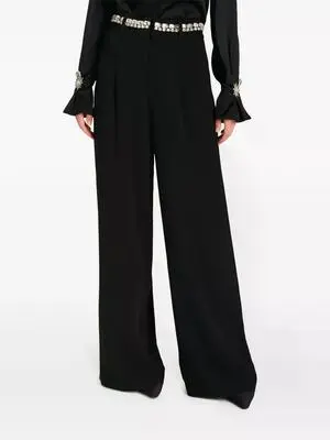 Cinq À Sept Rhinestone Embellished Wide Leg Trousers