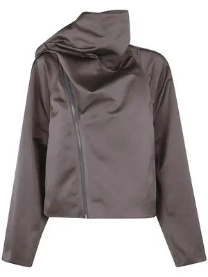 Rick Owens Cropped Scarf Flight Jacket - Gray