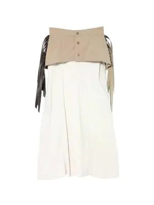 Toga Panelled Fringe Twill Skirt