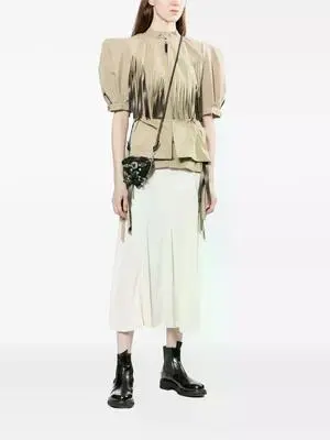 Toga Panelled Fringe Twill Skirt