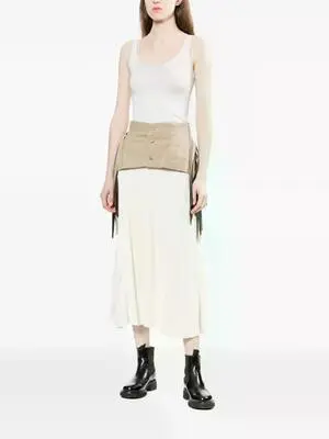 Toga Panelled Fringe Twill Skirt