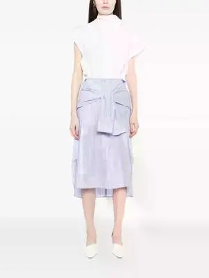 YCH Striped Midi Skirt