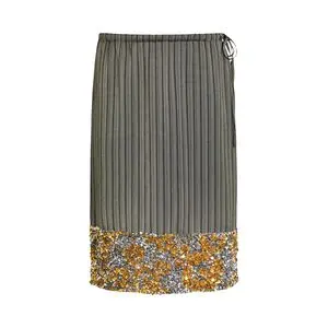 Dries Van Noten Striped Embellished Skirt - Grey