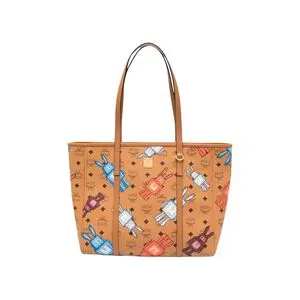 Mcm Toni Vi Hybrid Medium Shopper - Tan