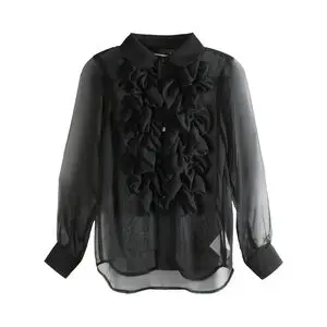 Comme Des Garçons Flower-detail Blouse - Black