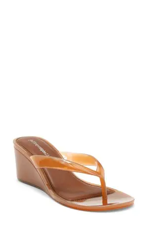 Jeffrey Campbell Gigabyte Wedge Flip Flop - Caramel