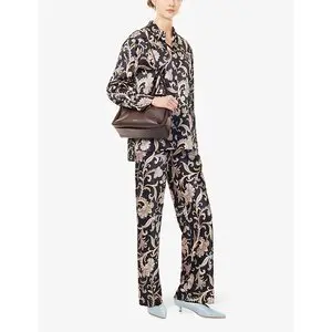 Veronica Beard Billie Floral-print Silk-blend Trousers