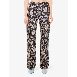 Veronica Beard Billie Floral-print Silk-blend Trousers