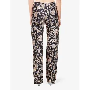 Veronica Beard Billie Floral-print Silk-blend Trousers