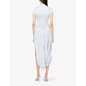SELF-PORTRAIT Gathered Jersey Midi Dress