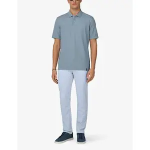 Boggi Milano Short-sleeved Piqué Cotton-blend Polo Shirt Xxl